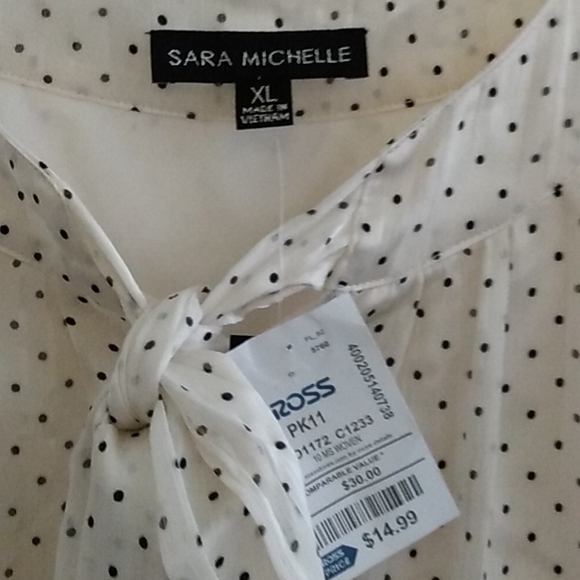 Sara Michelle | Tops | Women Blouse By Sara Michelle Xl White Black ...